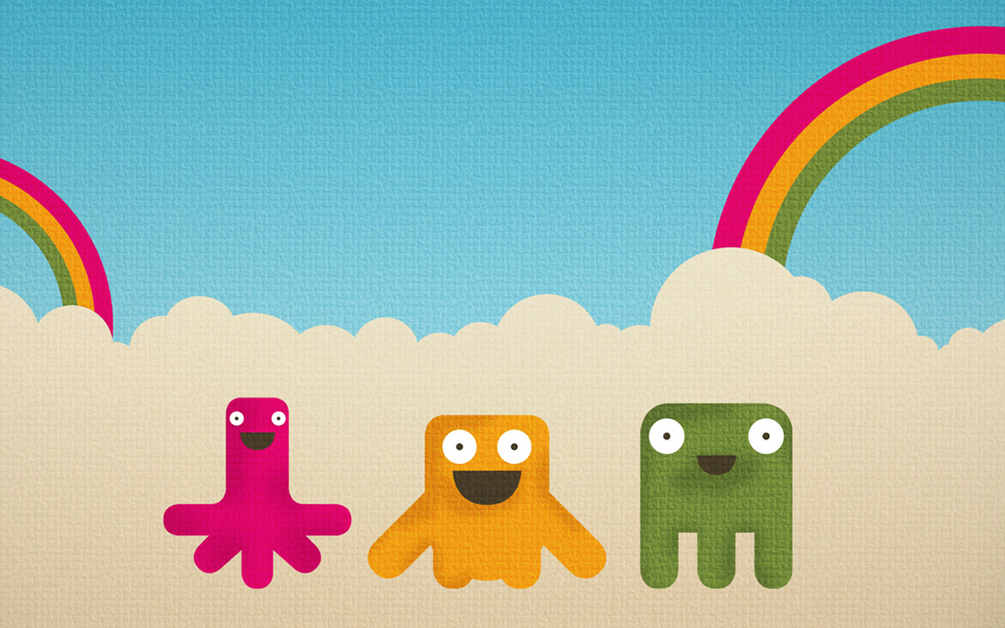 Rainbow Fun: Colorful Creatures in the Clouds