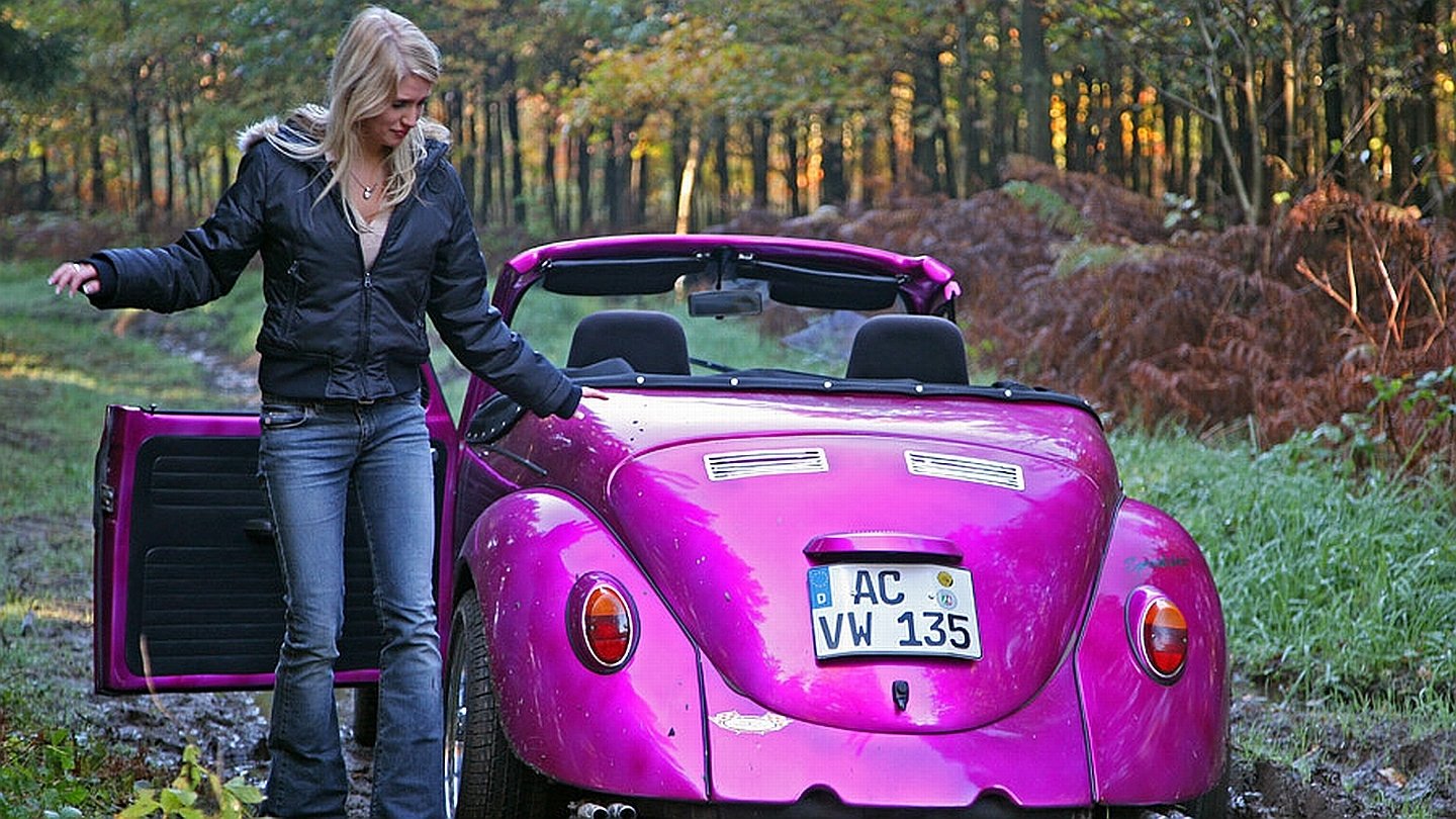 Girls & Cars: A Fun Encounter with a Pink Classic