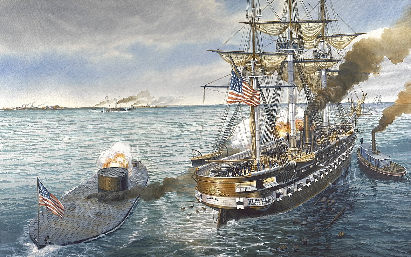 Steel & Sails — Ironclads Escorting a Frigate