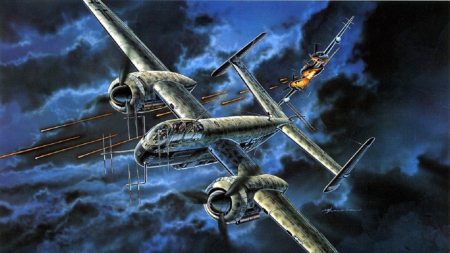 Night Skies: Military Aircraft in Intense Aerial Combat