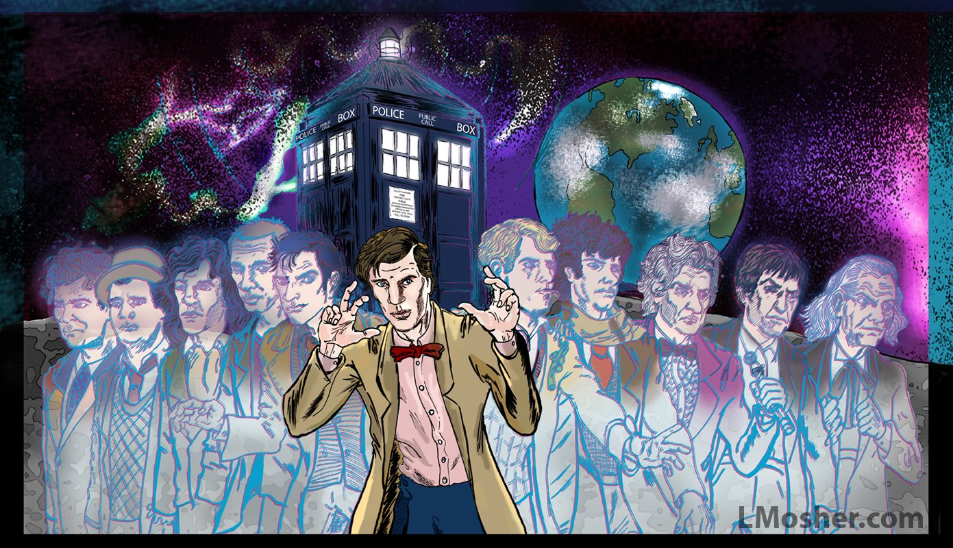 The 11 Doctors by mosherart