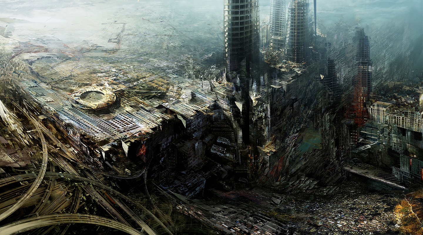 Echoes of the Fallen: A Sci-Fi Post-Apocalyptic Landscape