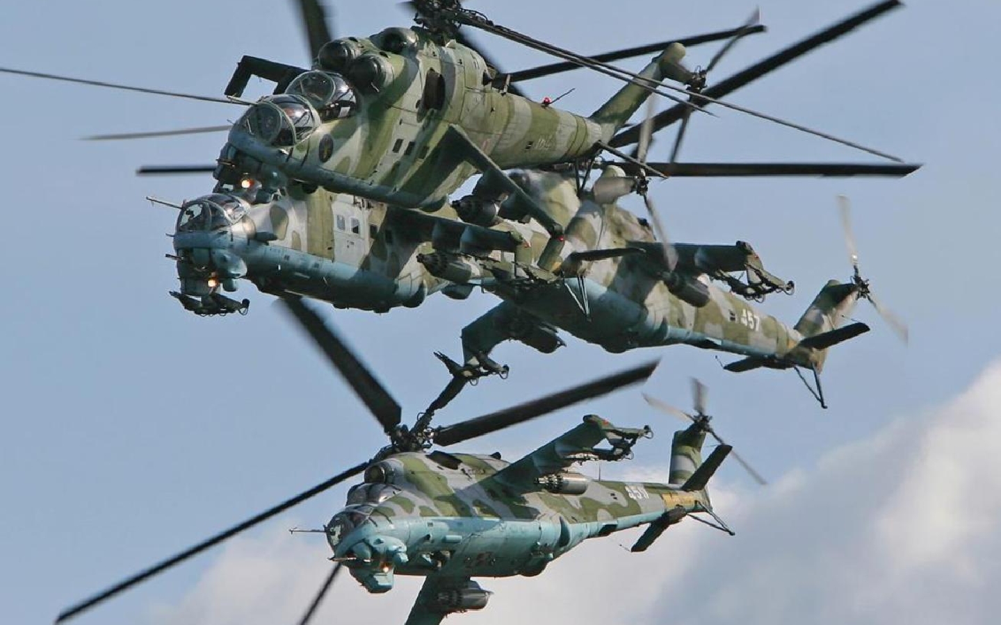 Mi-24 Military Attack Helicopters in Action