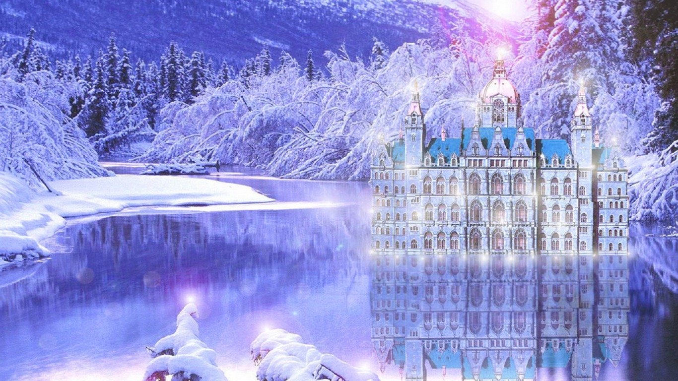 Enchanted Winter Castle: A Dreamlike Artistic Wonderland