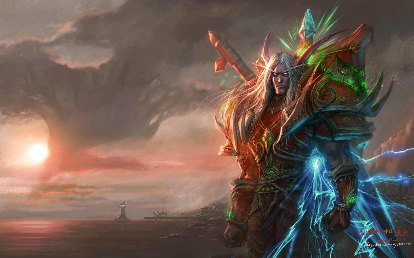 Epic World of Warcraft Warrior Facing the Storm
