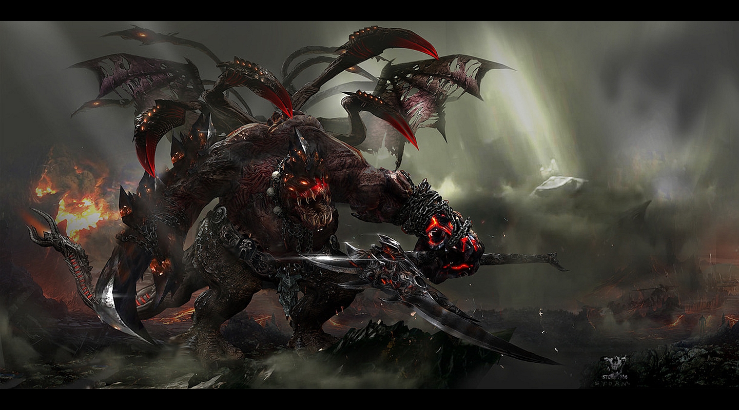 Infernal Abyss: The Fiery Fantasy Beast of Legend