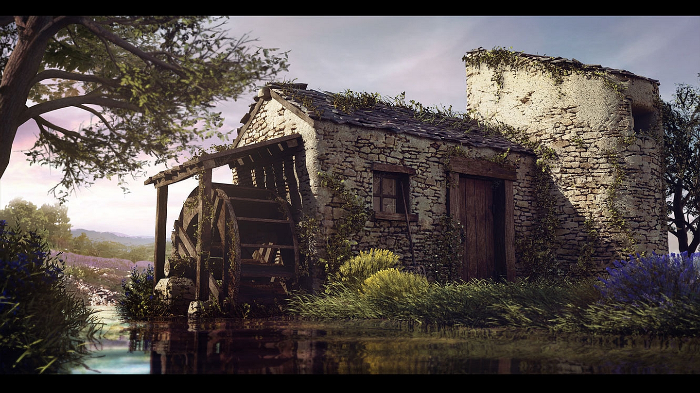 Download Man Made Watermill Image