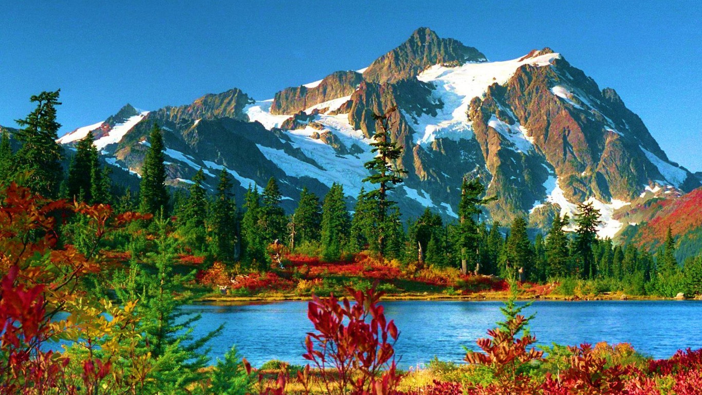Serenity of Mountains and Lake in Nature's Embrace