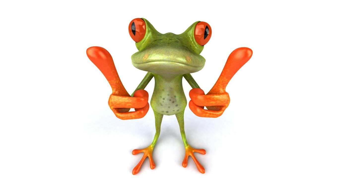 Cheerful Red-Eyed Frog Flashing Victory Signs