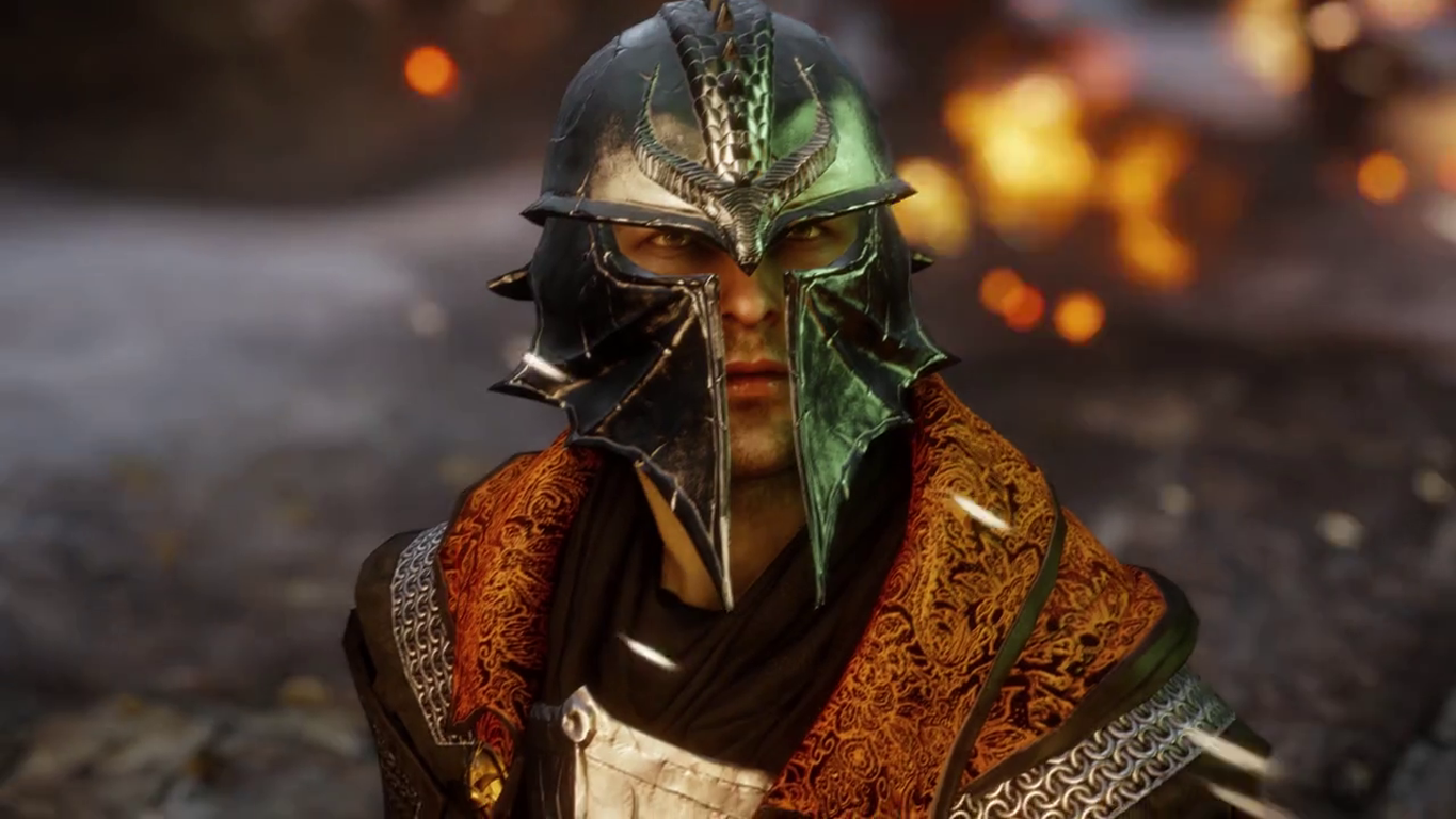 Dragon Age: Inquisition – Epic Warrior in Fiery Battle Gear