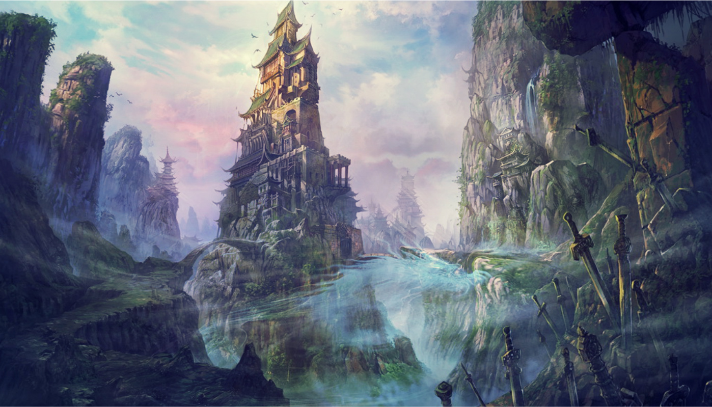 Enchanted Realms: A Fantasy Landscape Odyssey