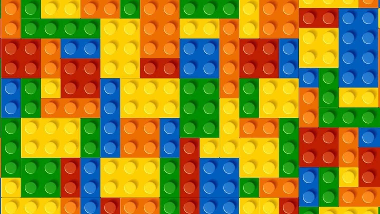 Vibrant Lego Mosaic: A Colorful Man-Made Creation