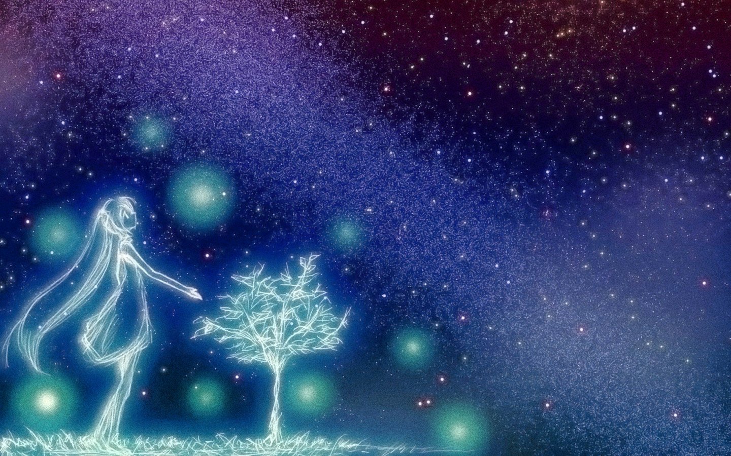 Starry Night with Hatsune Miku: A Blue Anime Dream