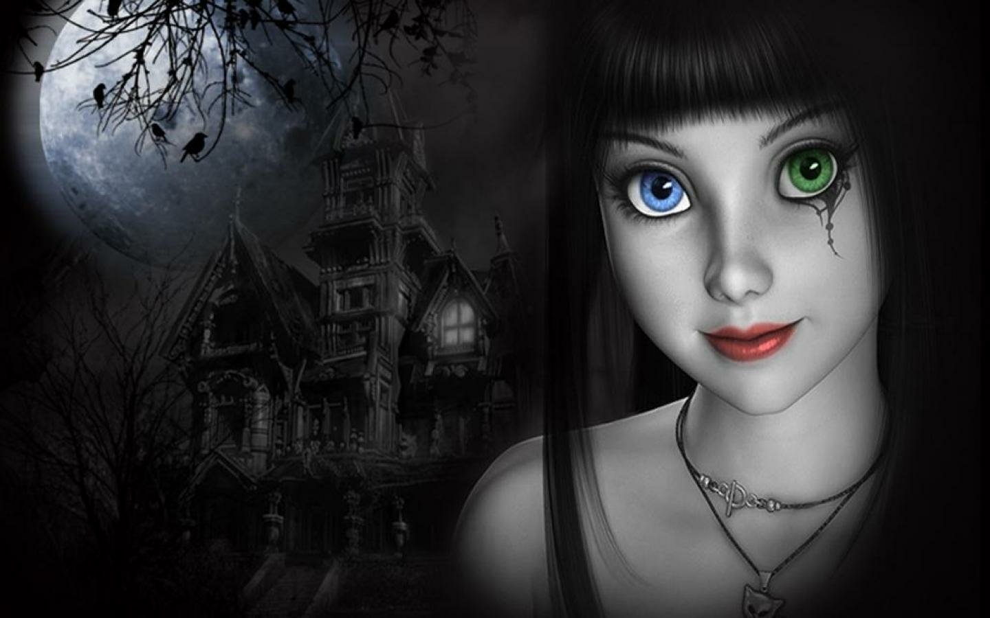 The Enigmatic Witch of the Moonlit Haunted Manor