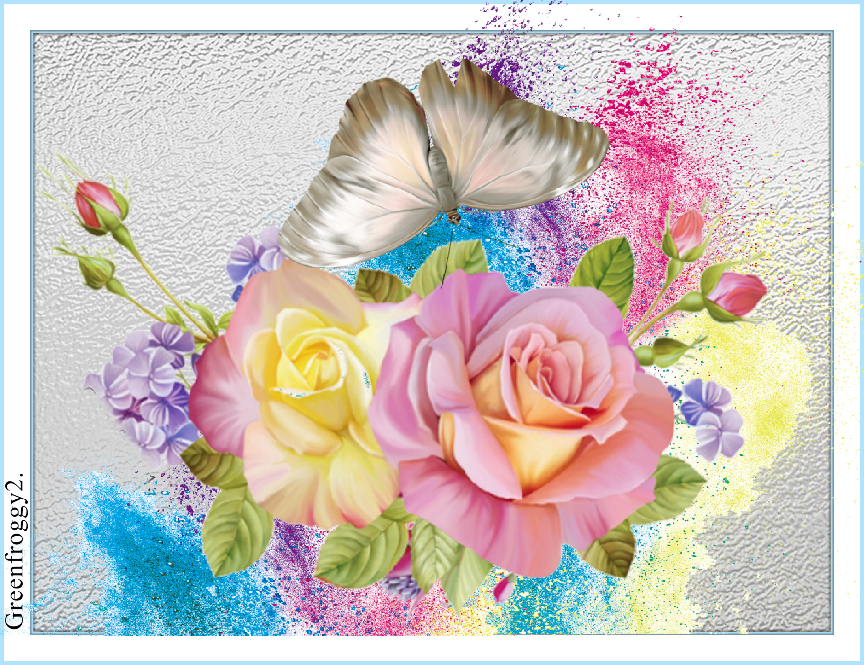 ROSES AND BUTTERFLIES by GREENFROGGY1