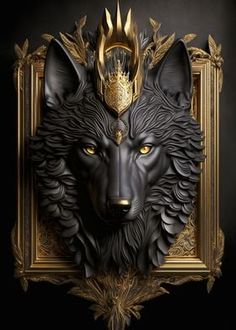 Download Gold King Fantasy Wolf Image