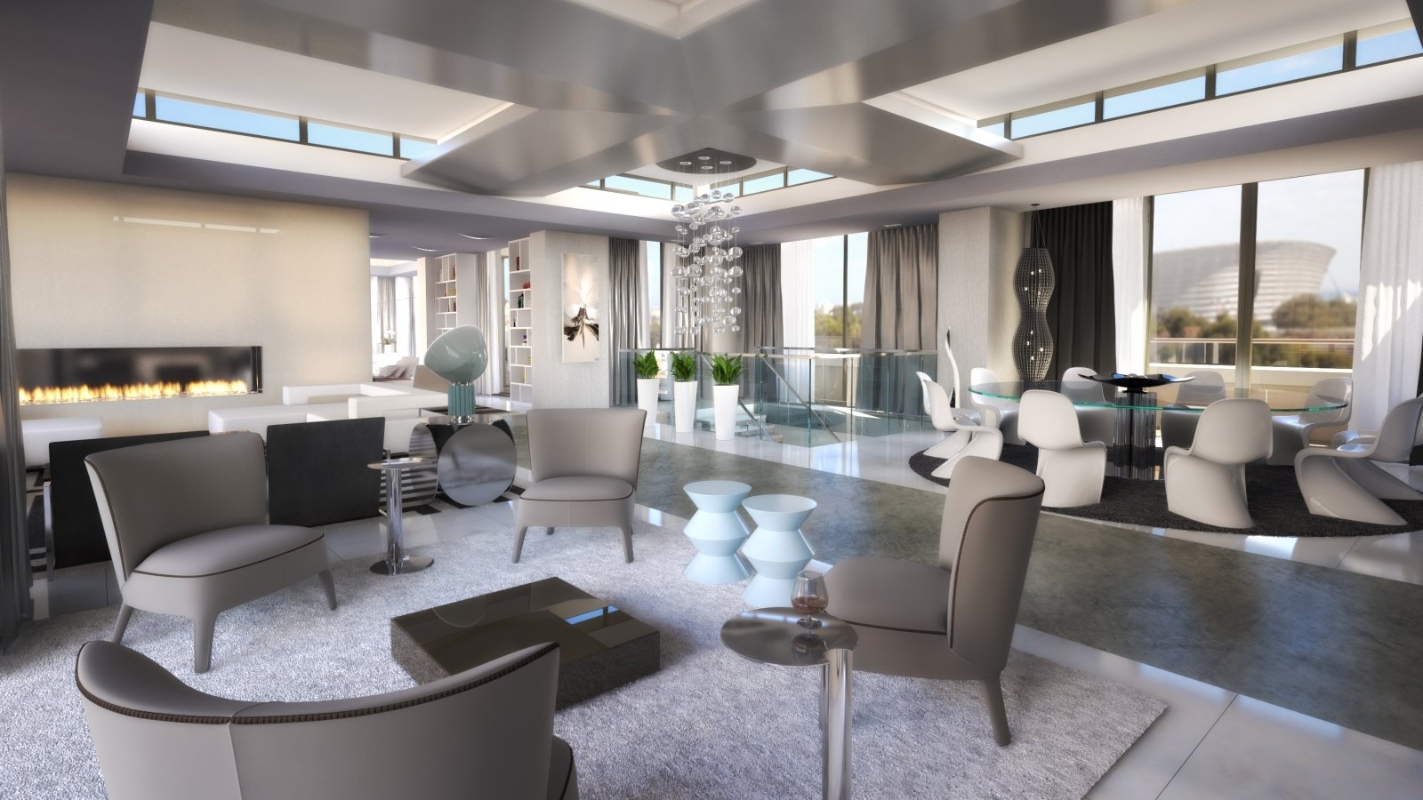 Modern Open-Plan Luxury Lounge