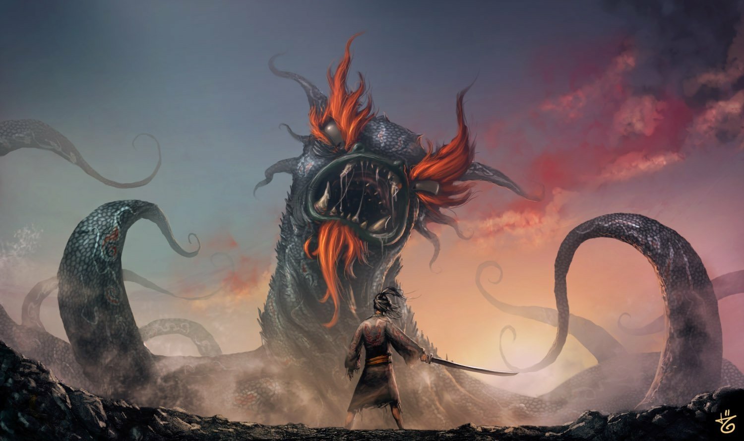 Confronting the Abyssal Titan: A Fantasy Creature Awakens