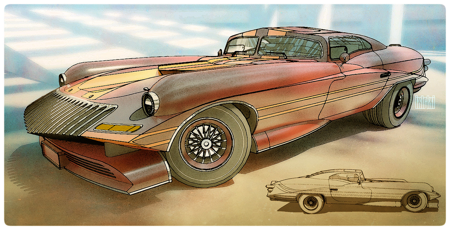 Retro Futuristic Vehicle: A Bold Artistic Ride