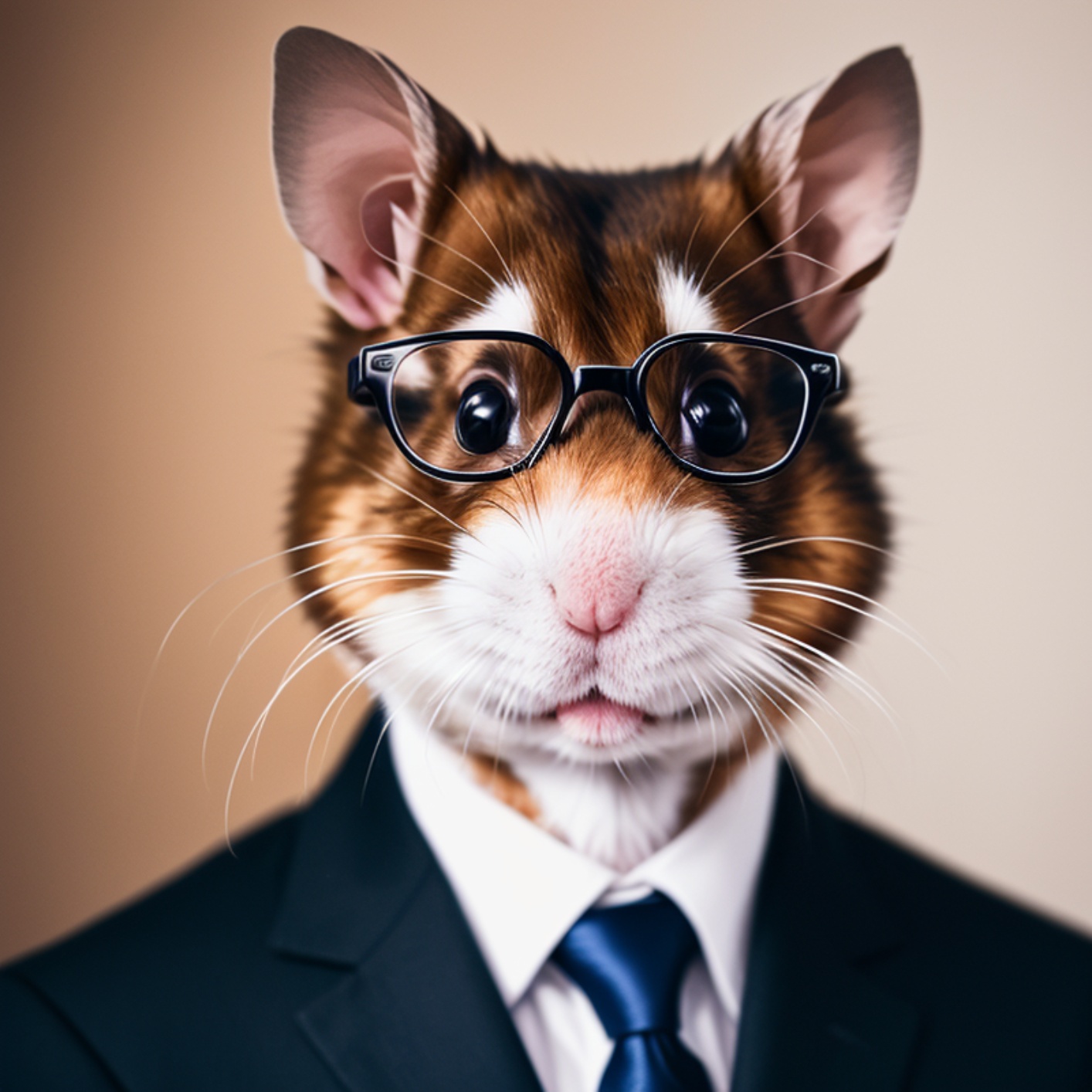 A hamster wearing suit and tie by Young.Z Hunk