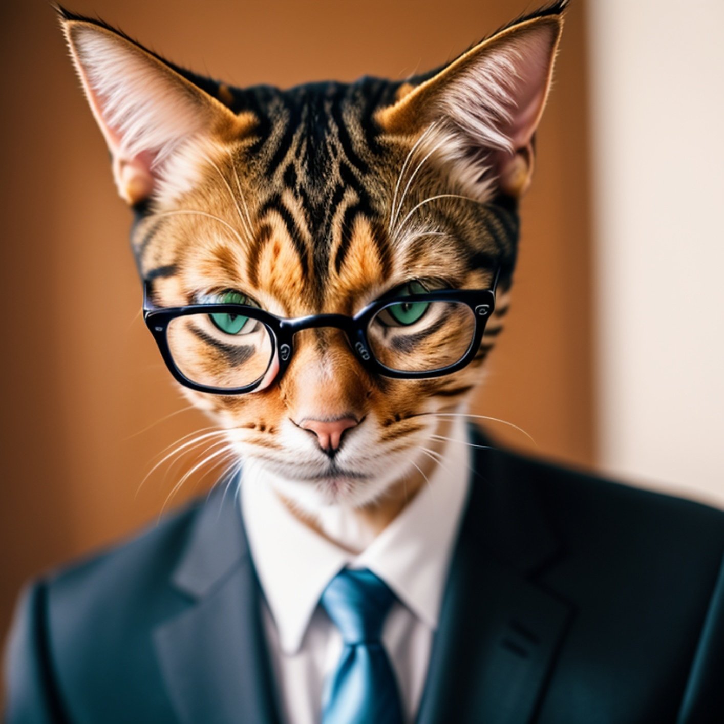 A cat wearing suit and tie by Young.Z Hunk