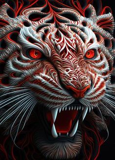 Download Red Fantasy Tiger Image