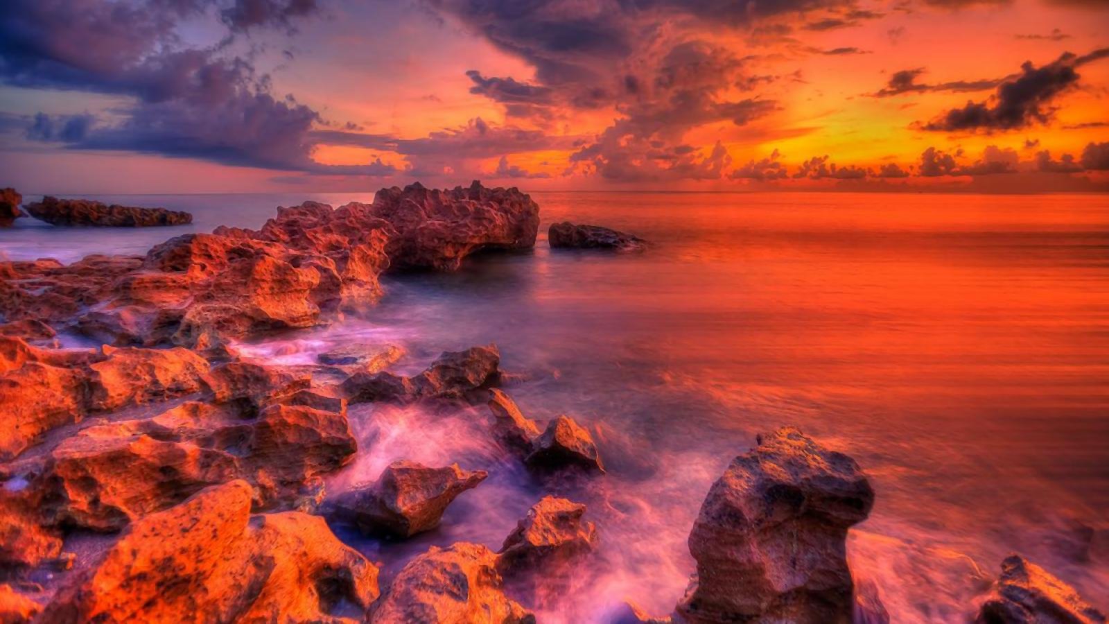 Download Horizon Orange (Color) Colors Ocean Nature Sunset Image