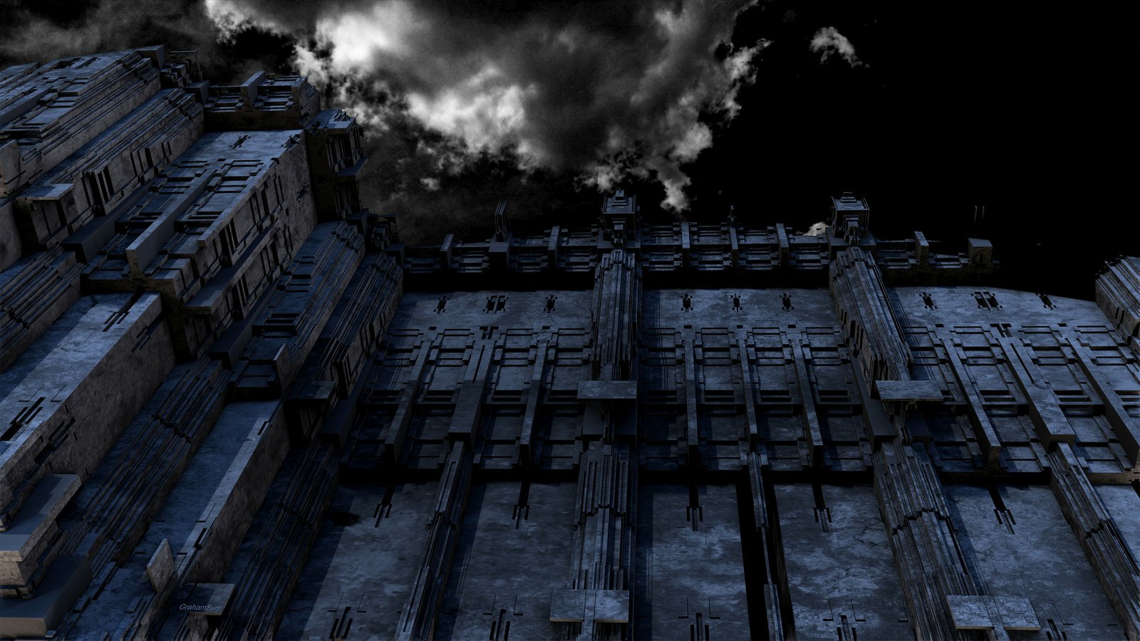 Shadowed Gothic Fortress: A Halloween Darkscape