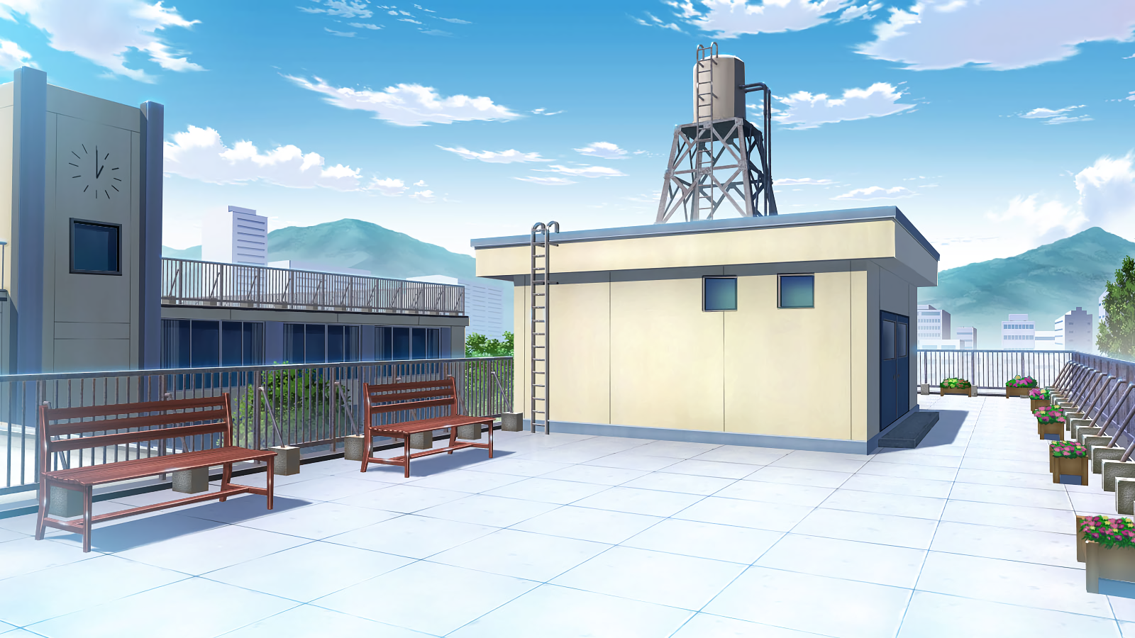 Download Bench Anime Building Image