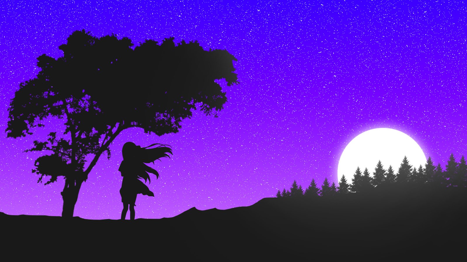 Download Night Minimalist Artistic Vector Image