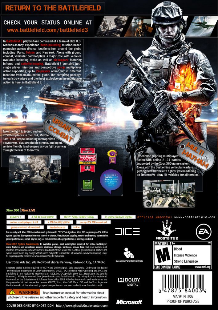 Battlefield 3 Video Game Box Art - ID: 61844 - Image Abyss