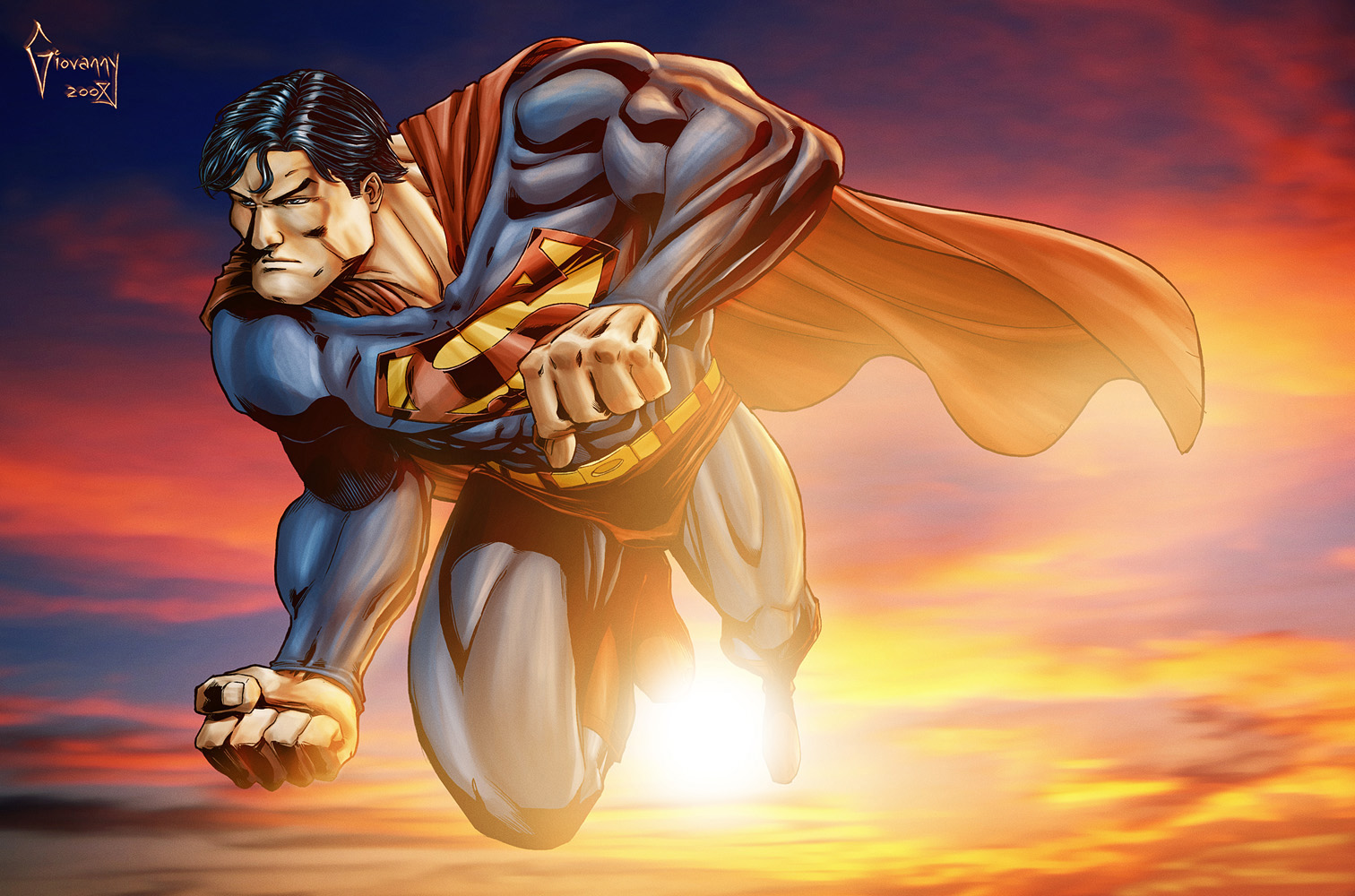 Epic Flight of Superman: A Comic Hero