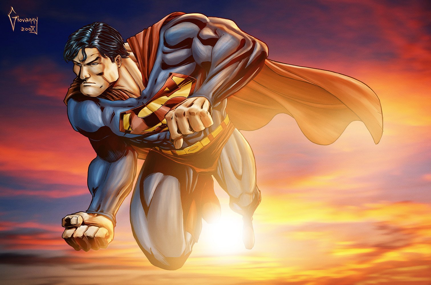 Epic Flight of Superman: A Comic Hero