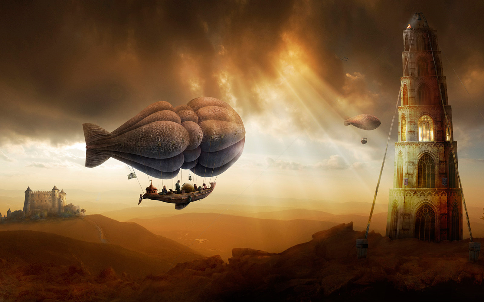 Whimsical Skies: A Fantasy Landscape Journey