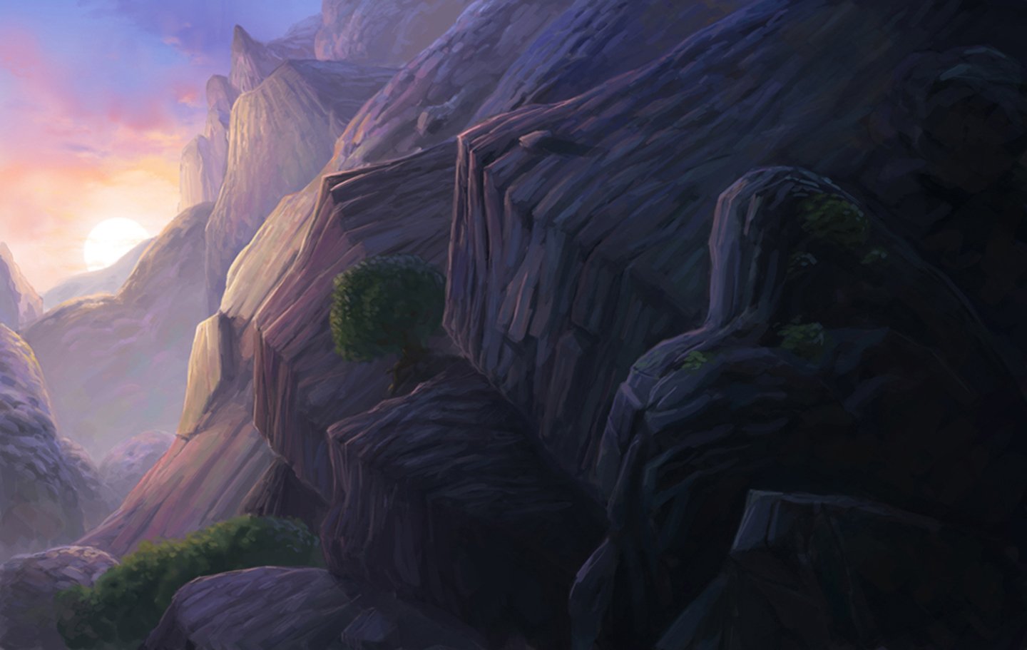 Download Violet Sky Stone Fantasy Image