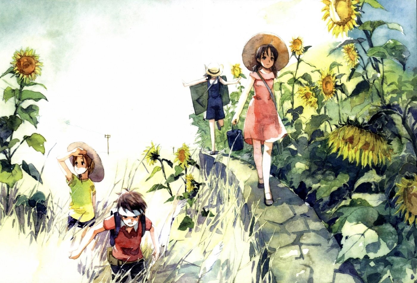 Sunlit Stroll: An Original Anime Summer Scene