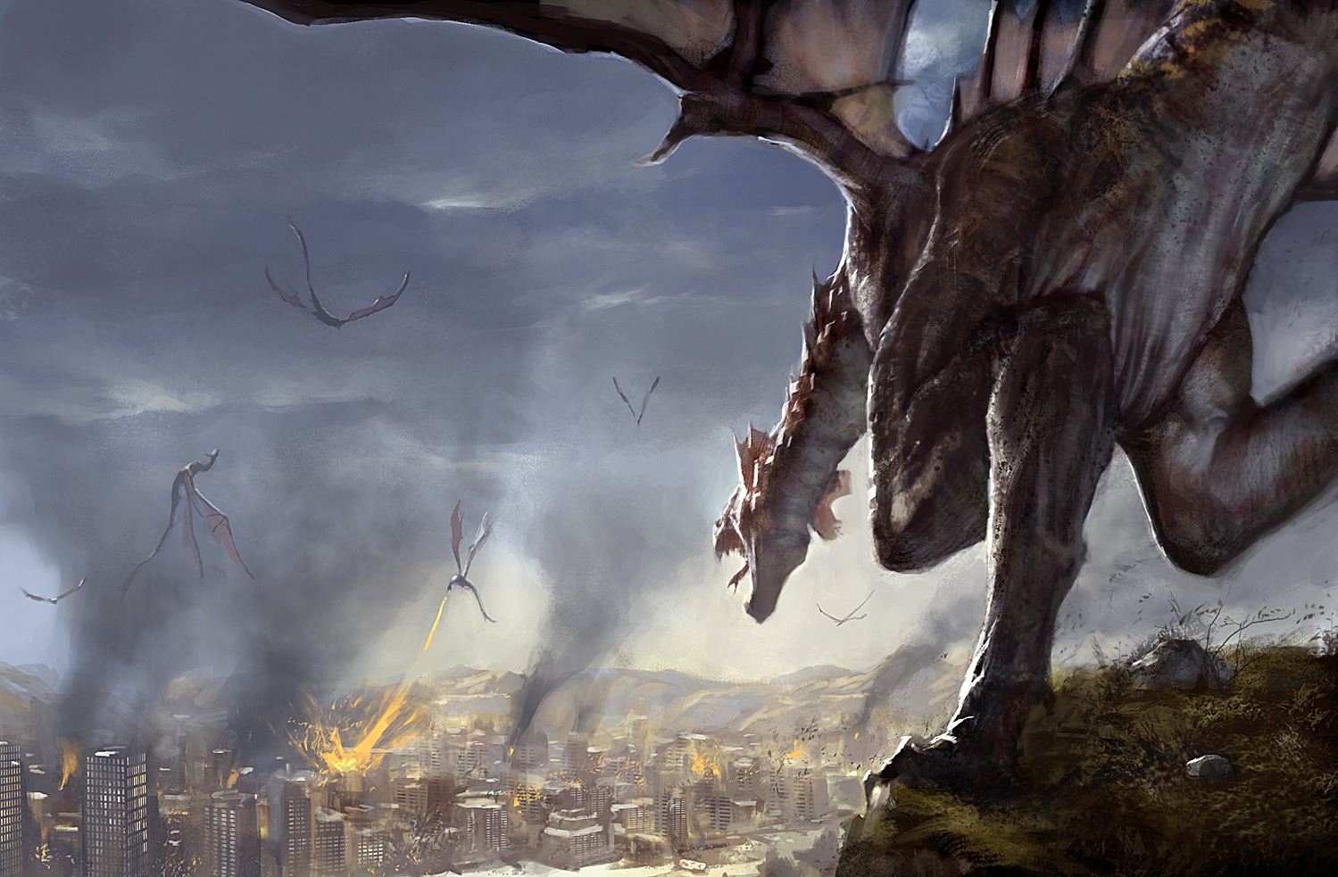 Download Destruction Rampage City Fantasy Dragon Image