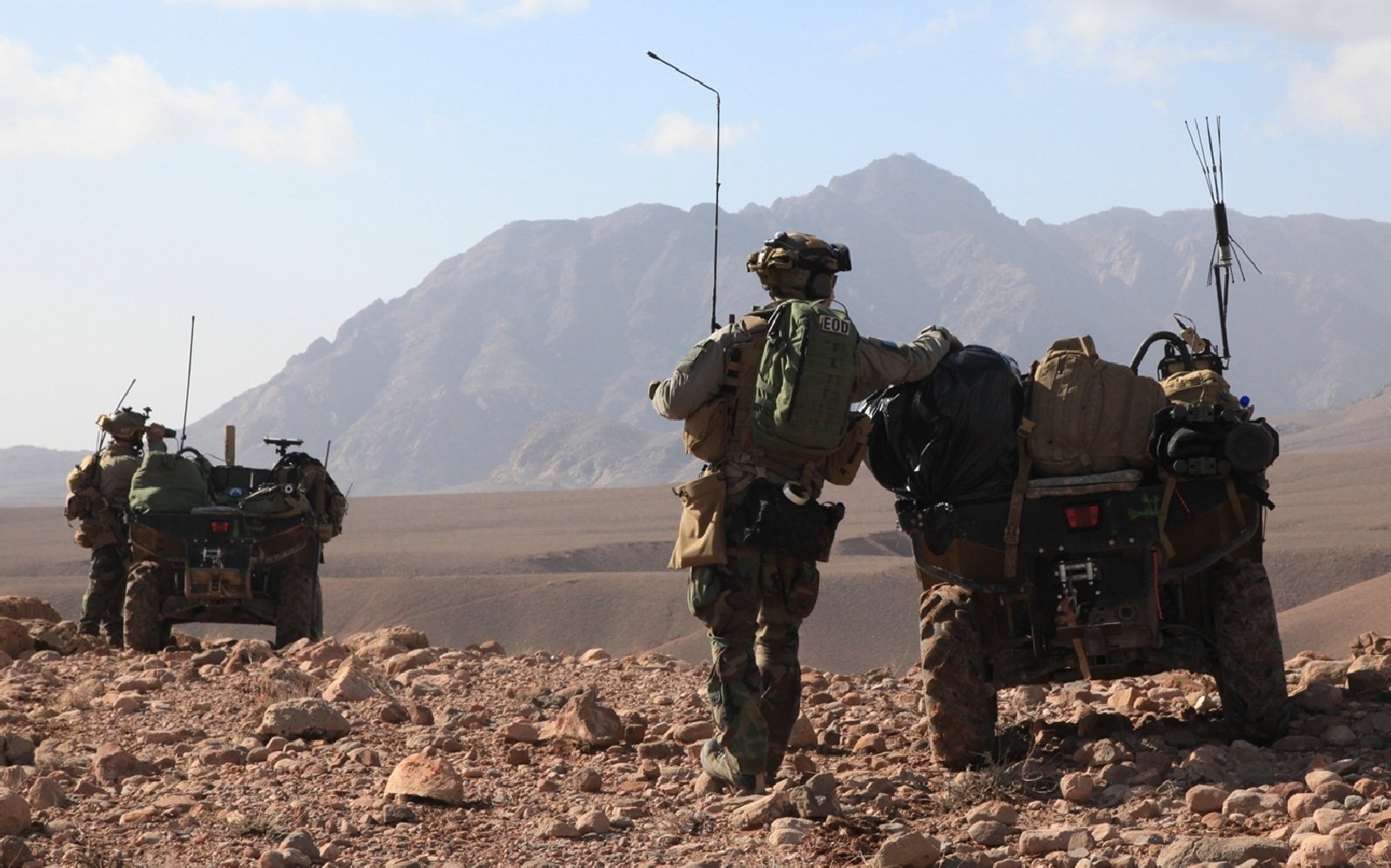Rugged Military Vehicle in Desert Terrain