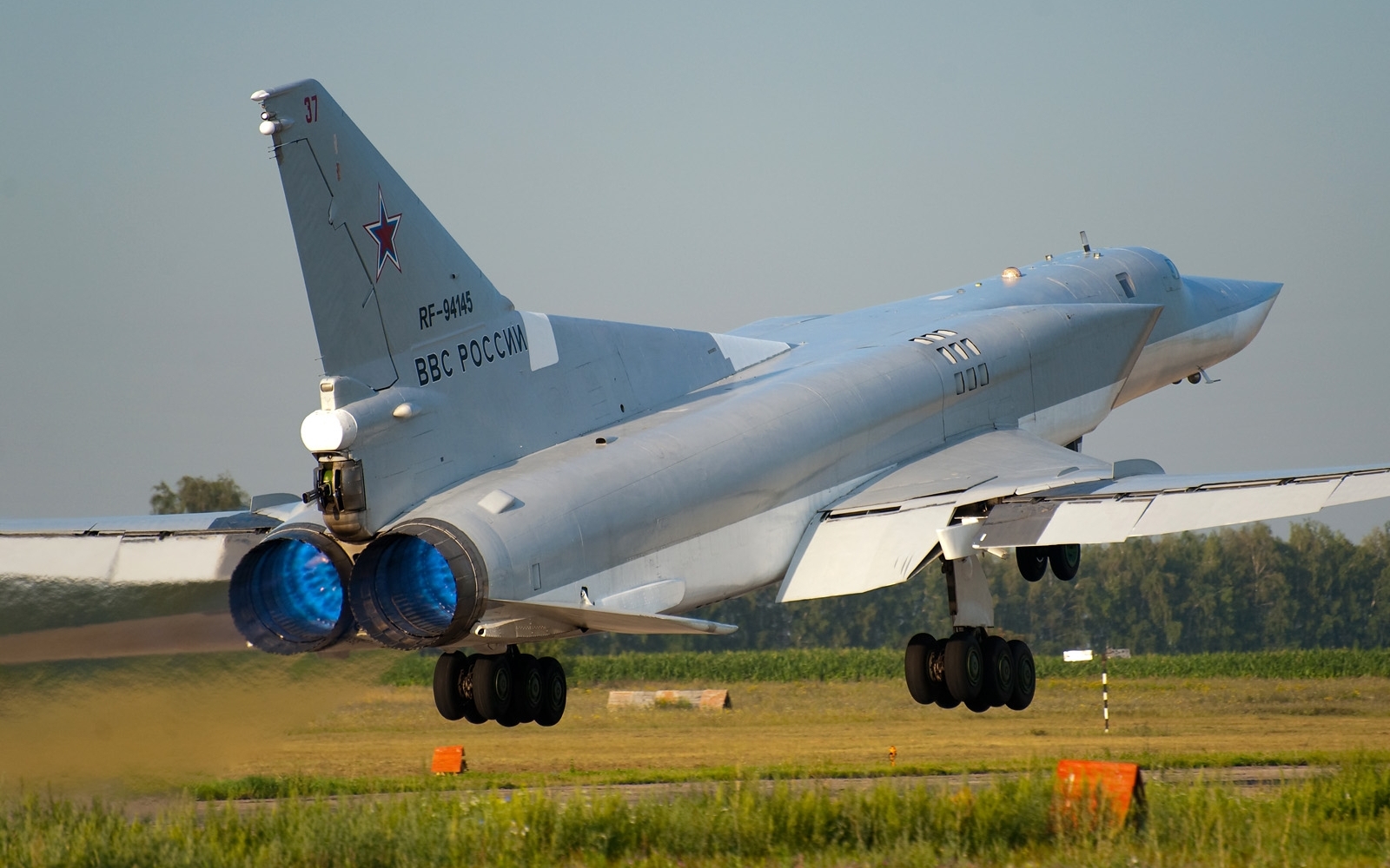 Powerful Tupolev Tu-22 Military Bomber Taking Flight