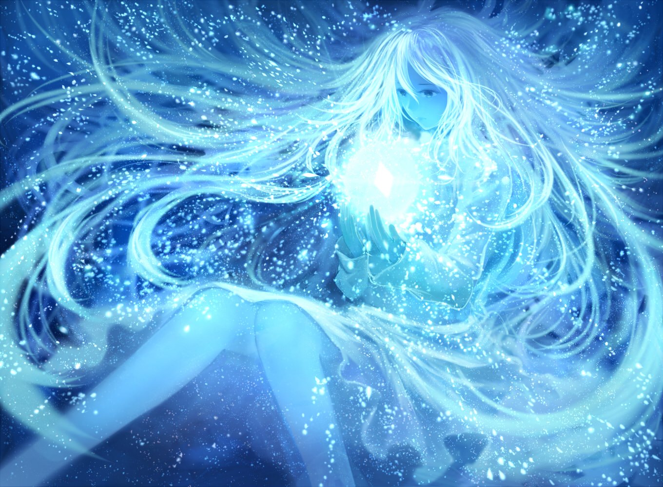 Enchanted Anime Girl in a Celestial Fantasy