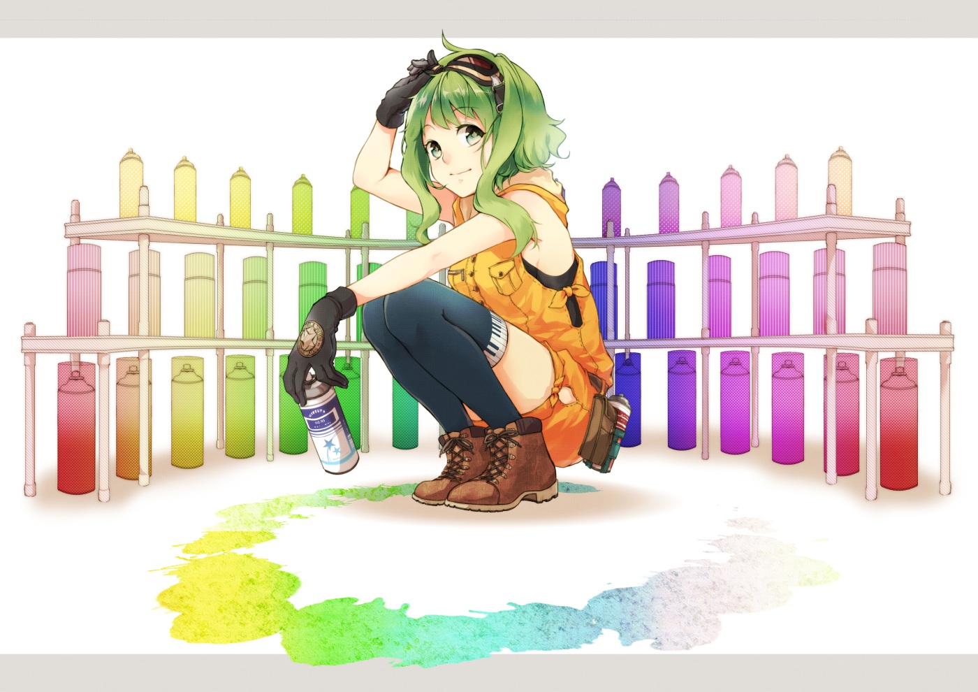 GUMI: Colorful Vibes in Anime and Vocaloid Style