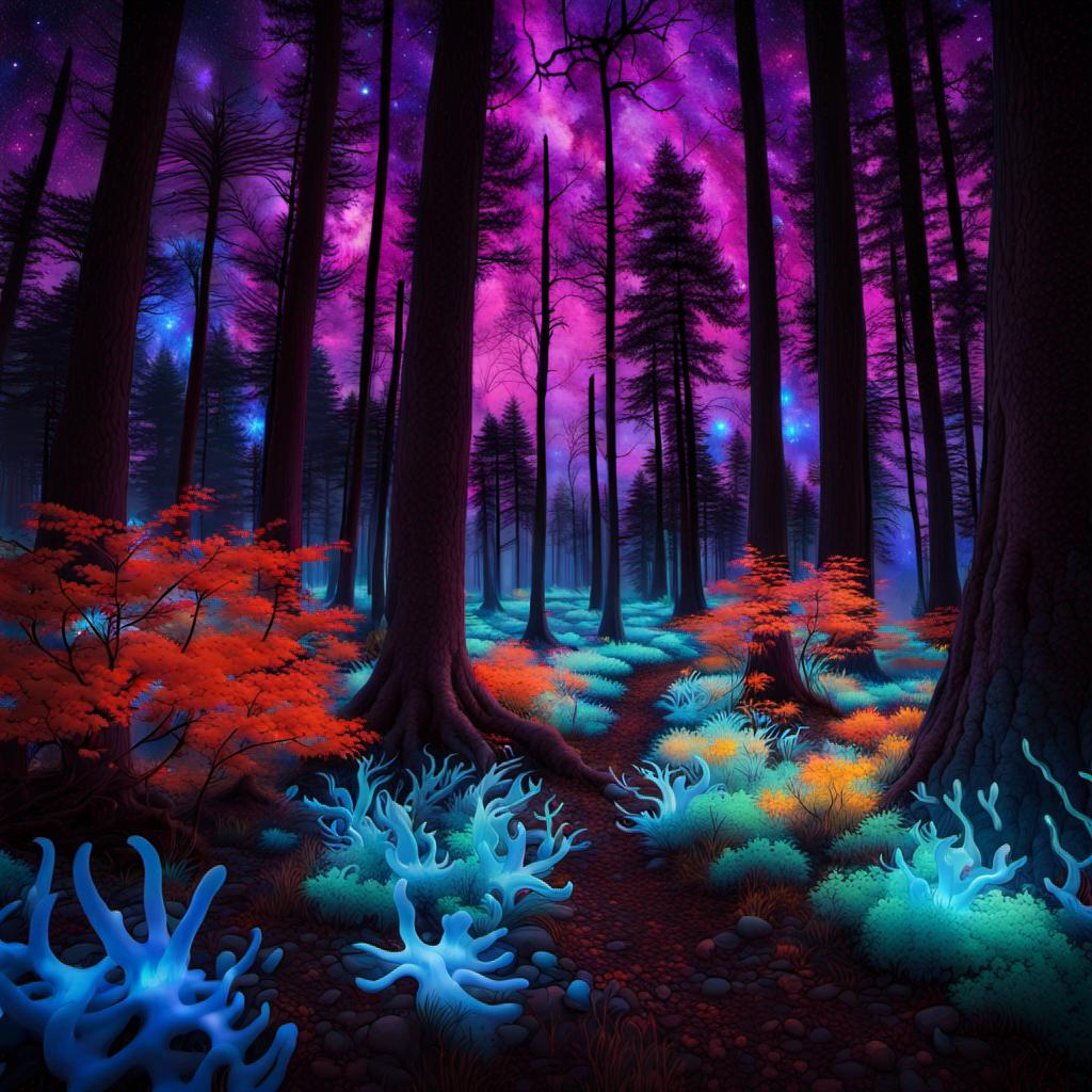 Luminara Woods: Where Trees Dream in Color by Deathvii