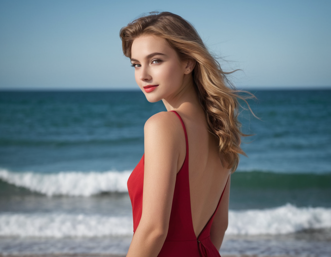 A girl with red dress by Imageshub__