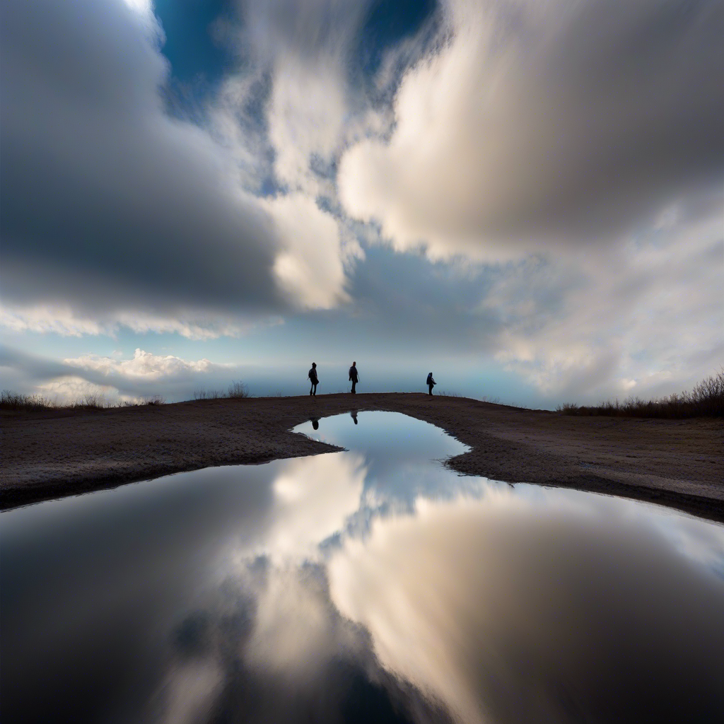 Sky Mirror Lake: Walking on Reflections by Deathvii