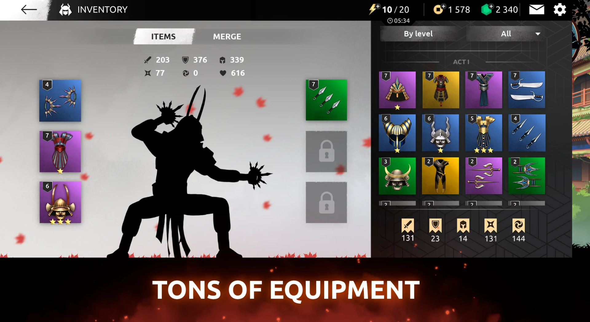 Shadow Fight 2 Game Inventory Overview