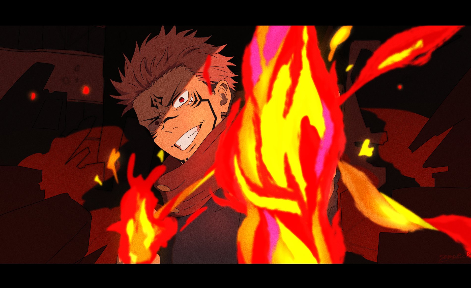 Download Jujutsu Kaisen Sukuna (Jujutsu Kaisen) Yuji Itadori Flame ...