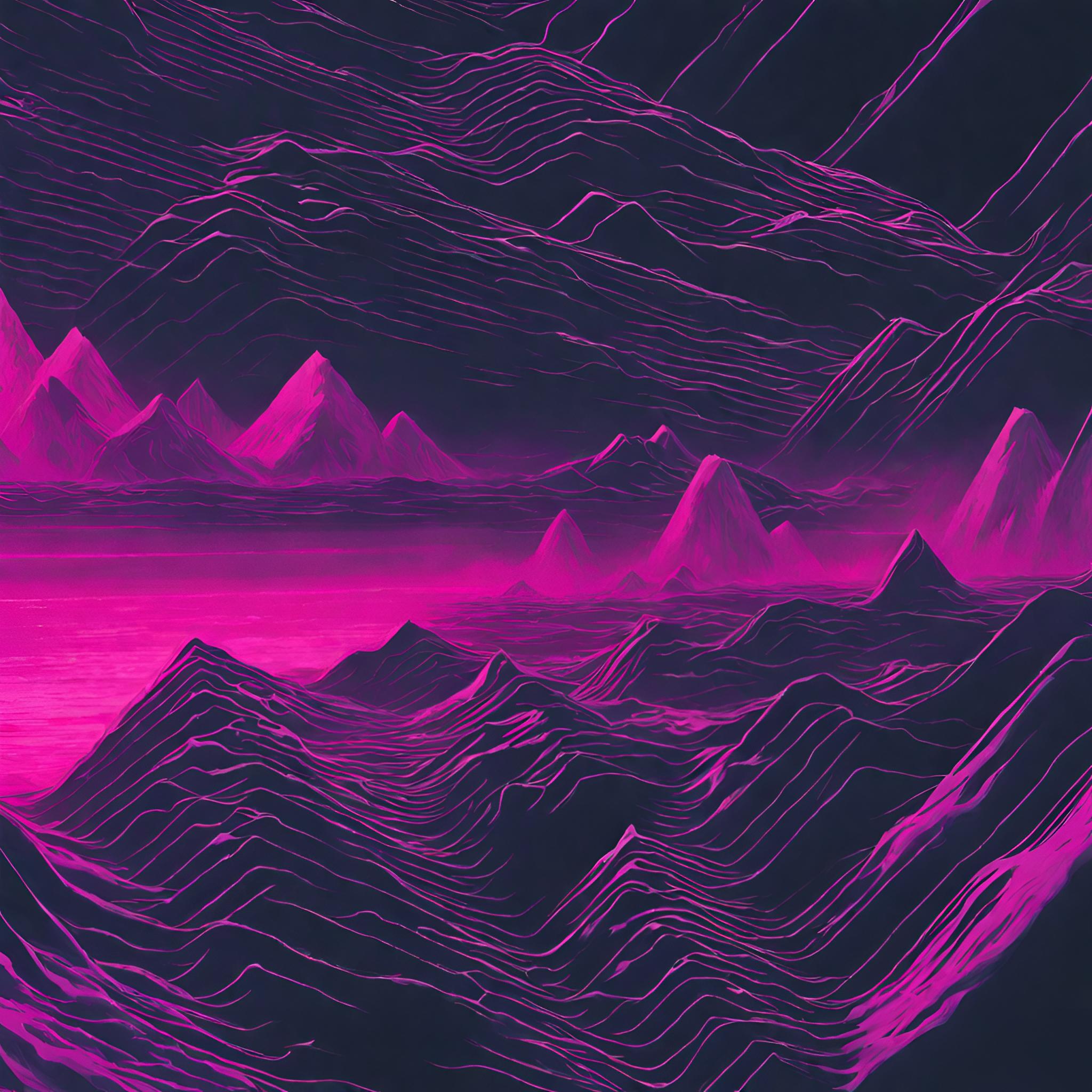 Synthwave mountains by AkitoClaw by AkitoClaw
