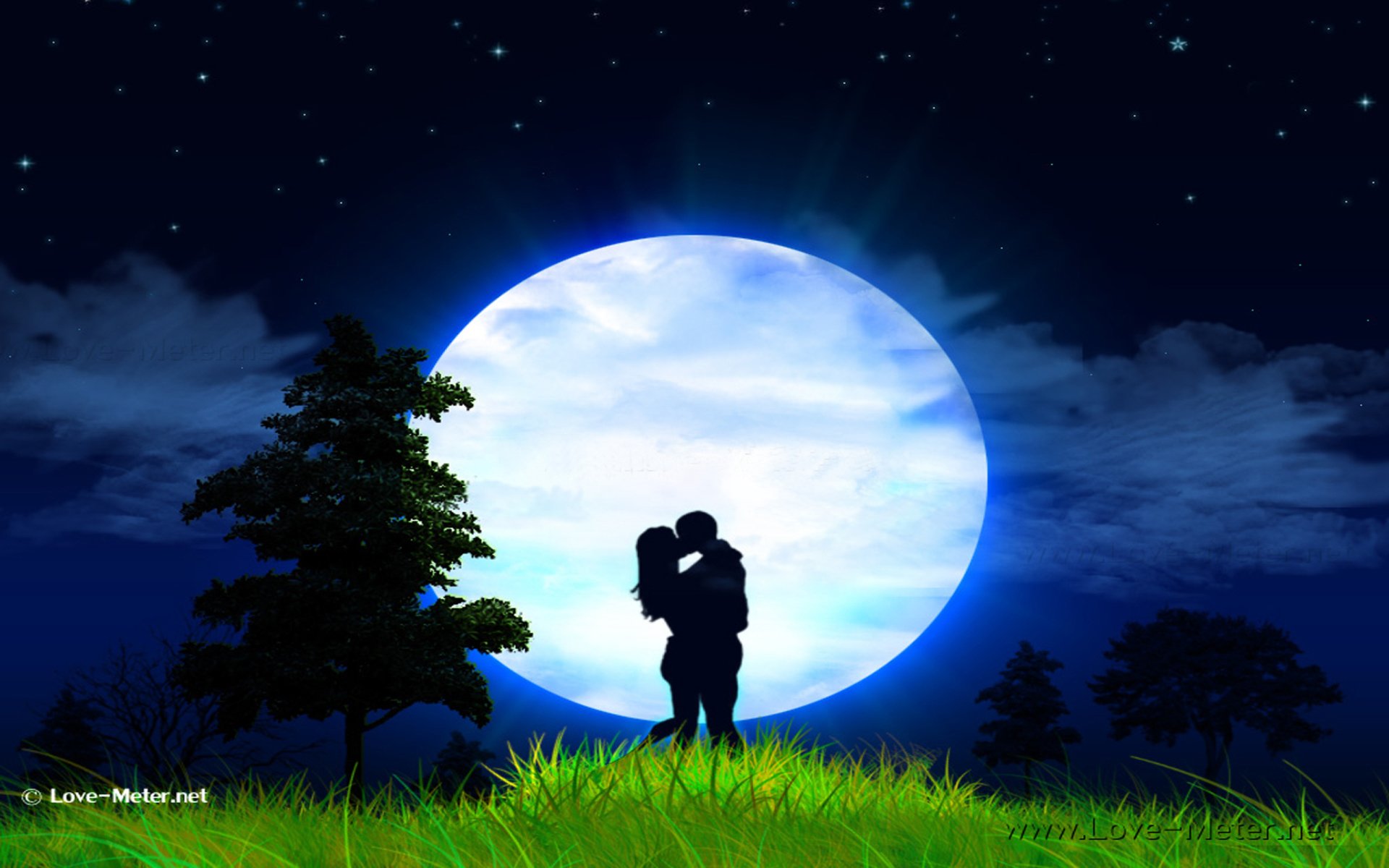 Moonlit Love Beneath the Trees