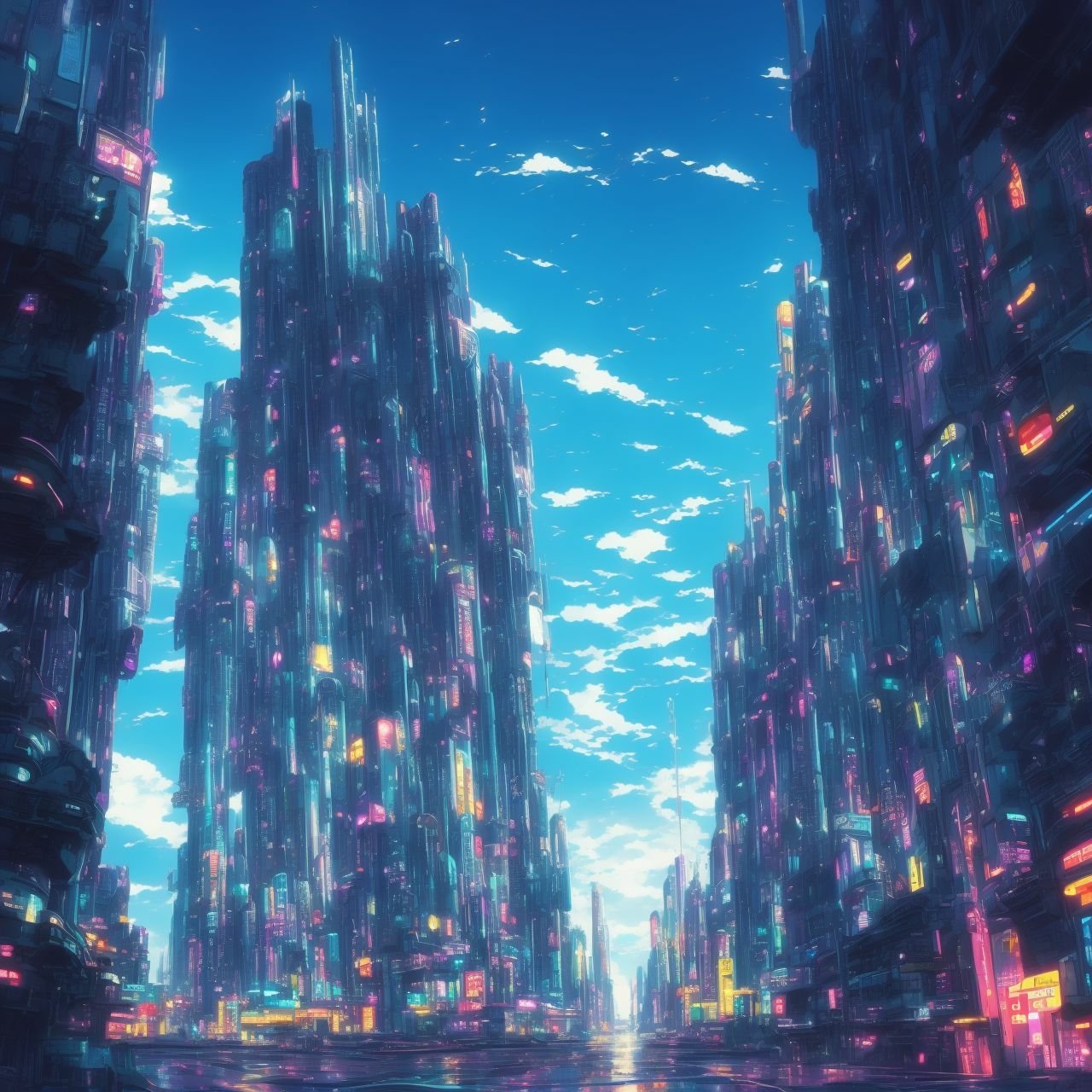 Download Anime City Futuristic Light Building Futuristic City Anime ...