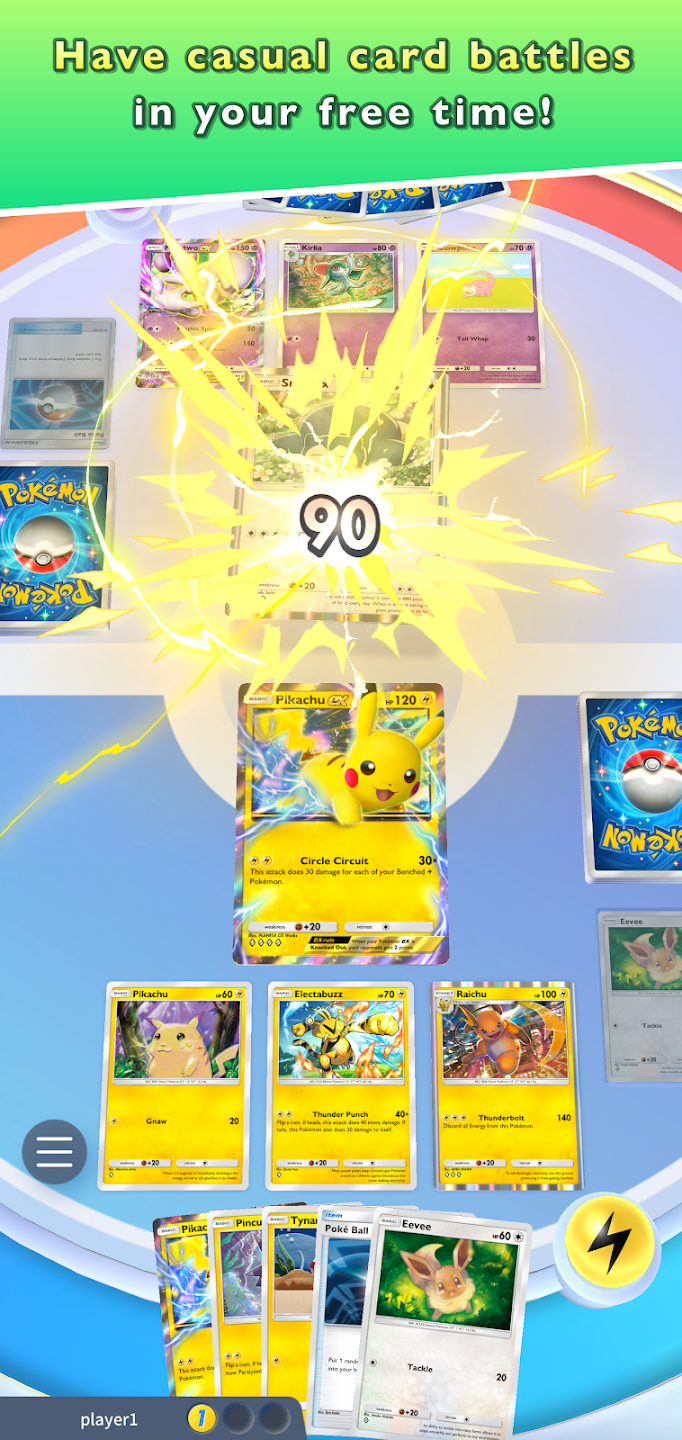 Casual Card Battles: Pokémon Trading Card Game with Pikachu!
